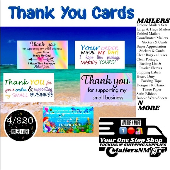 Mailers N More | Office | Posh Thank You Cards For Small Business Mix ...